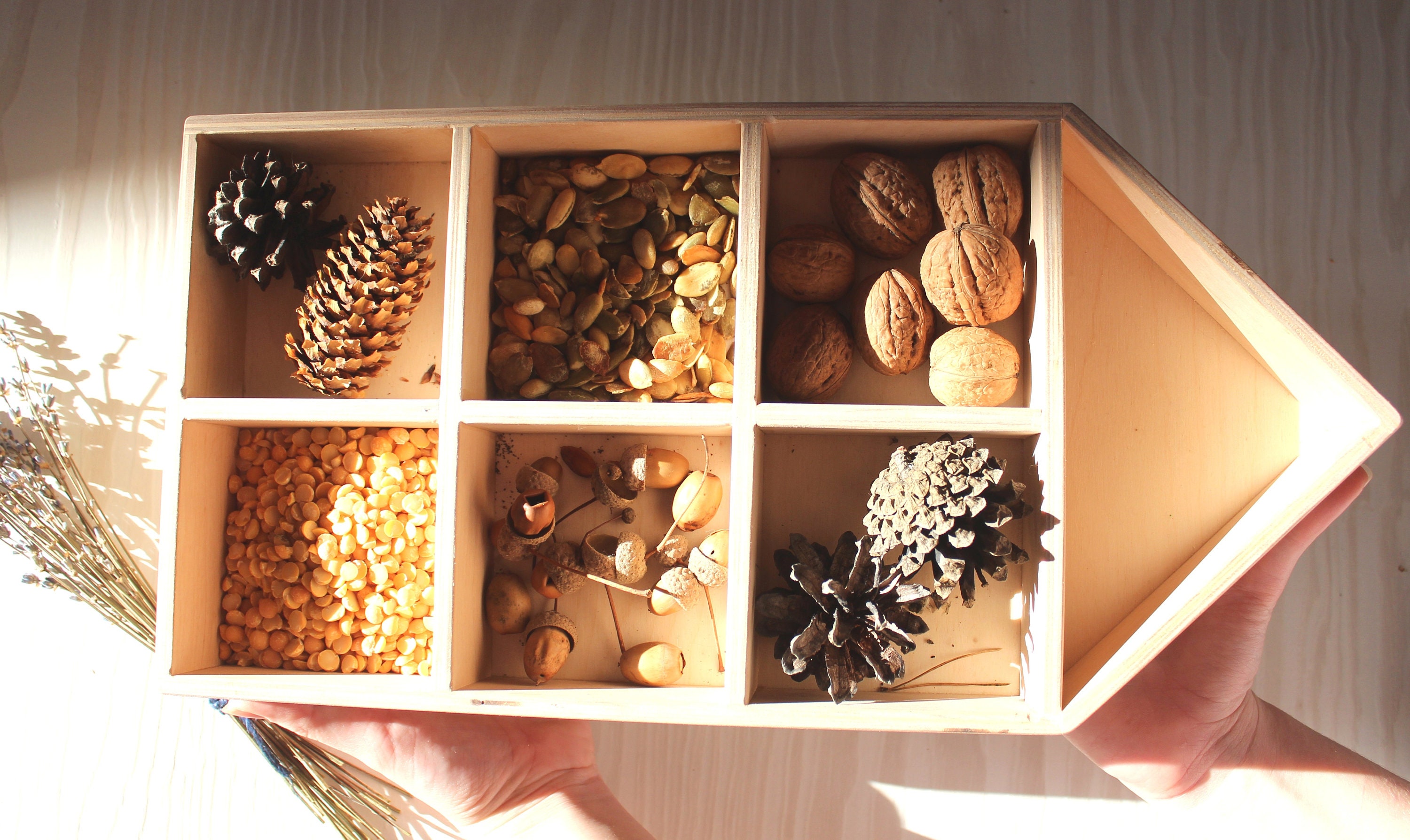 Wooden Tray Large Wooden Tray Sensory Toy Tray Set | Etsy