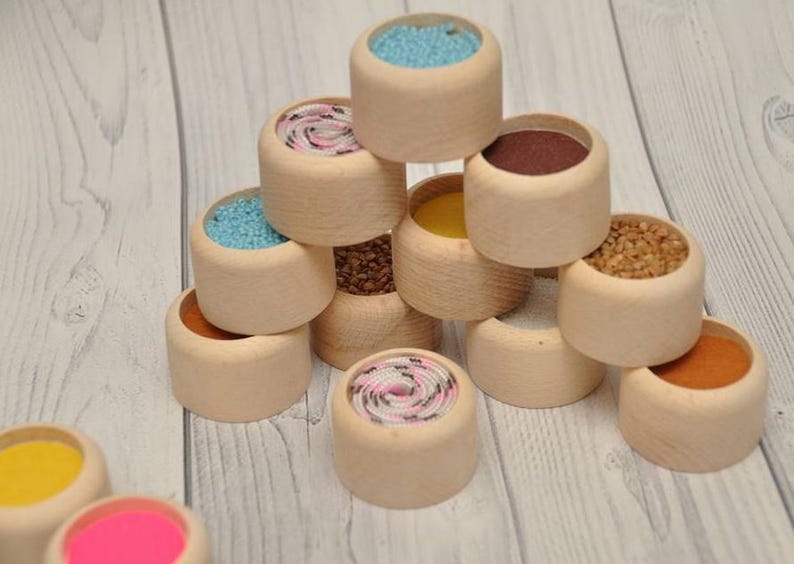 Wooden Sensory Match Game, Wooden Touch & Match Board, Montessori Toy ...