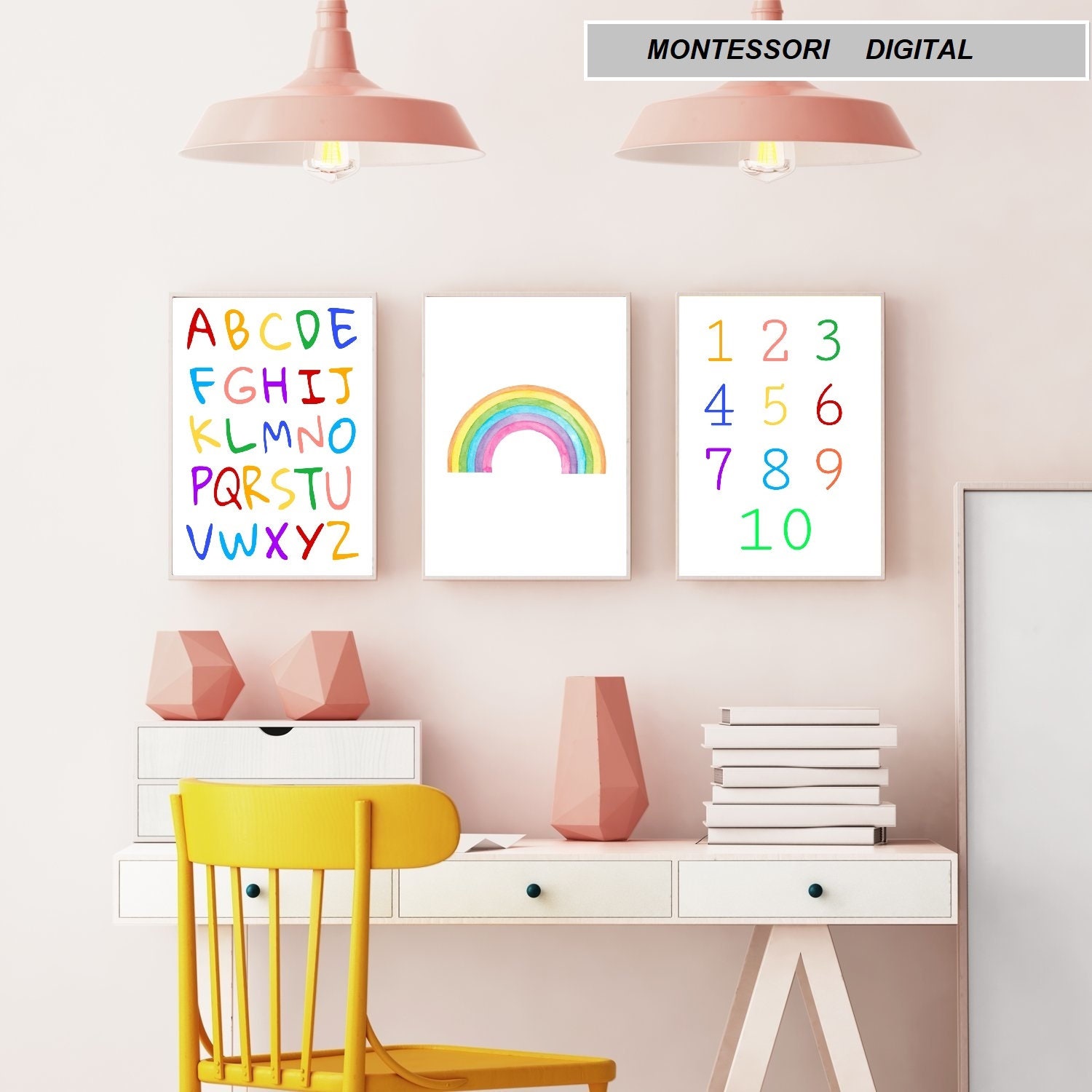 Montessori Digital Rainbow Poster Montessori Download | Etsy