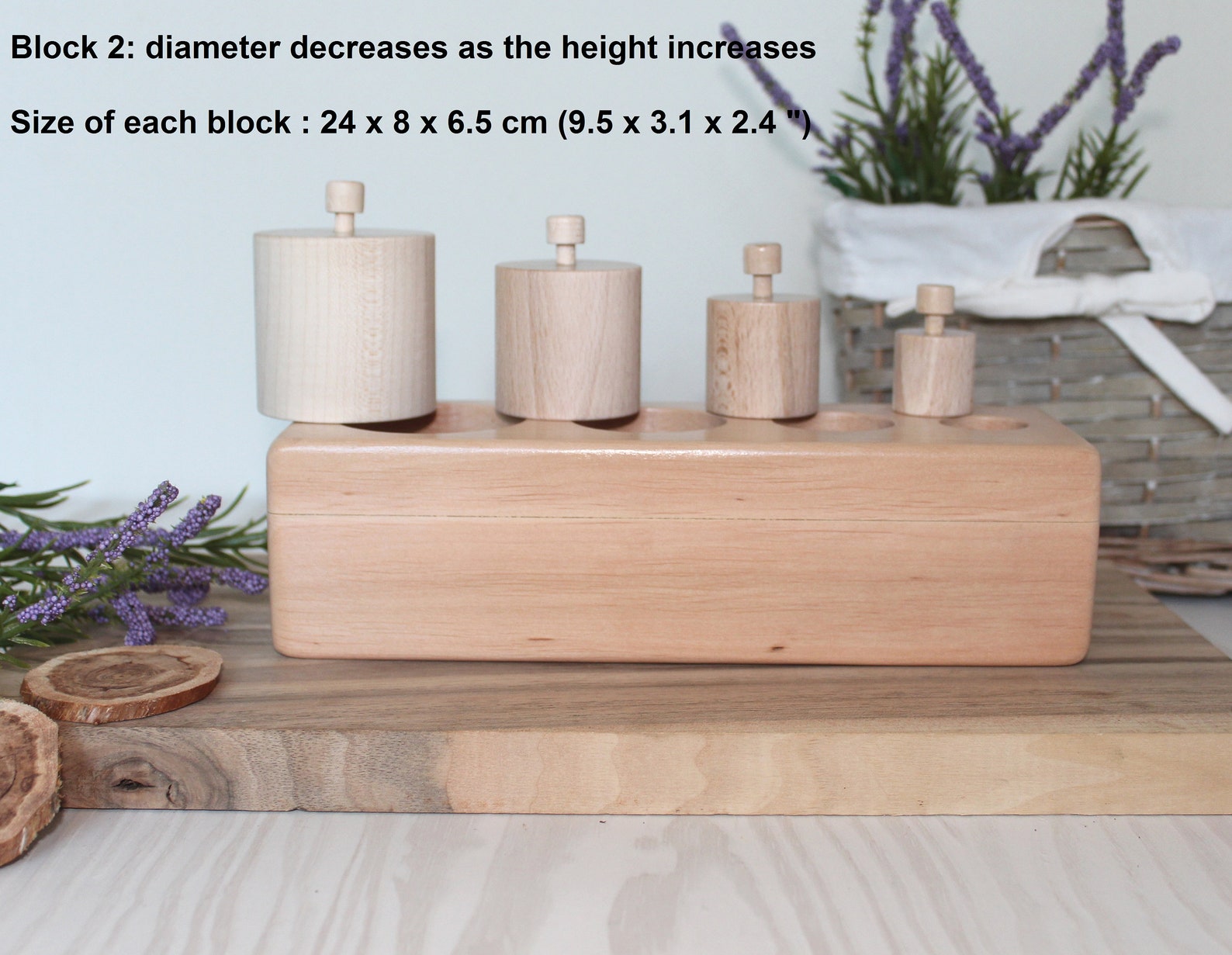 Montessori Knobbed Cylinder Blocks Wooden Puzzle Preschool - Etsy