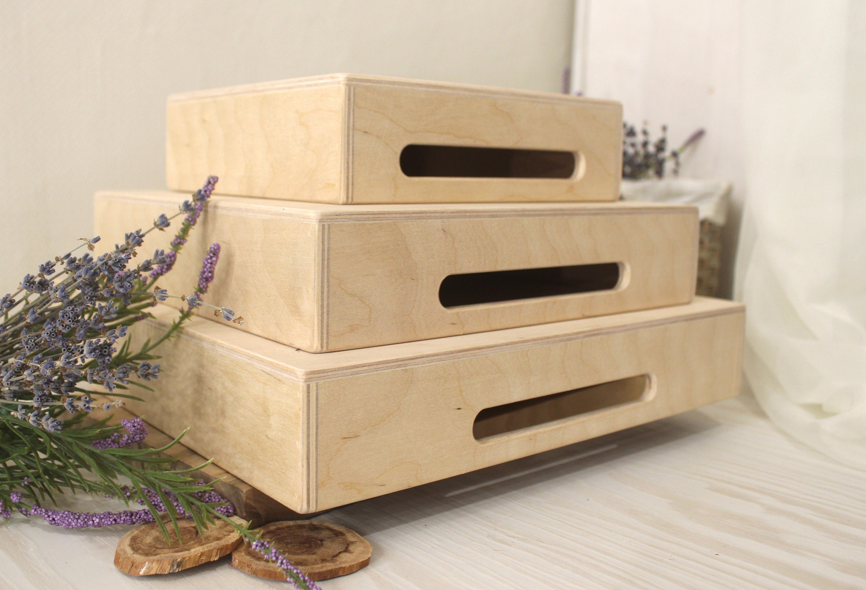 Wooden Square Trays Montessori Tray Set of Square Trays | Etsy