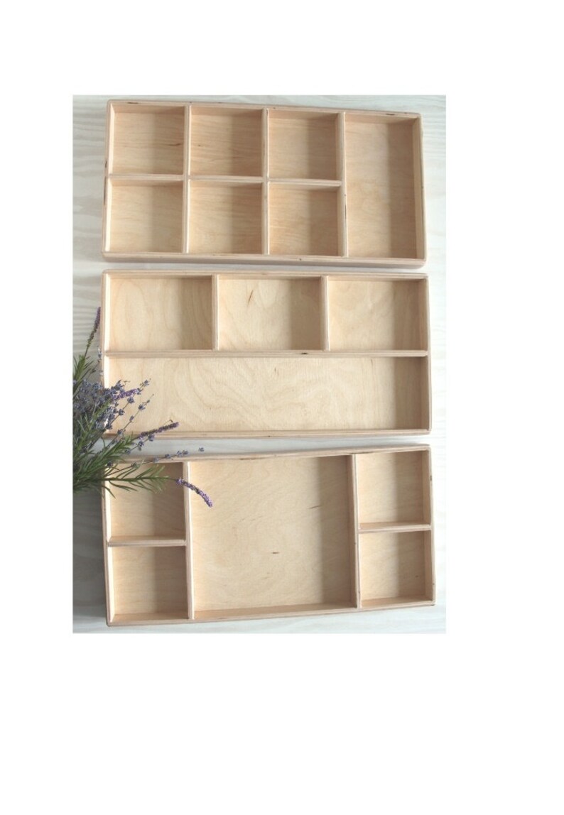 Wood Tray With Dividers Tinker Tray Sorting Tray Partition - Etsy
