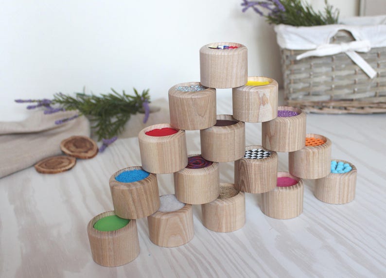 Wooden Sensory Match Game, Wooden Touch & Match Board, Montessori Toy ...