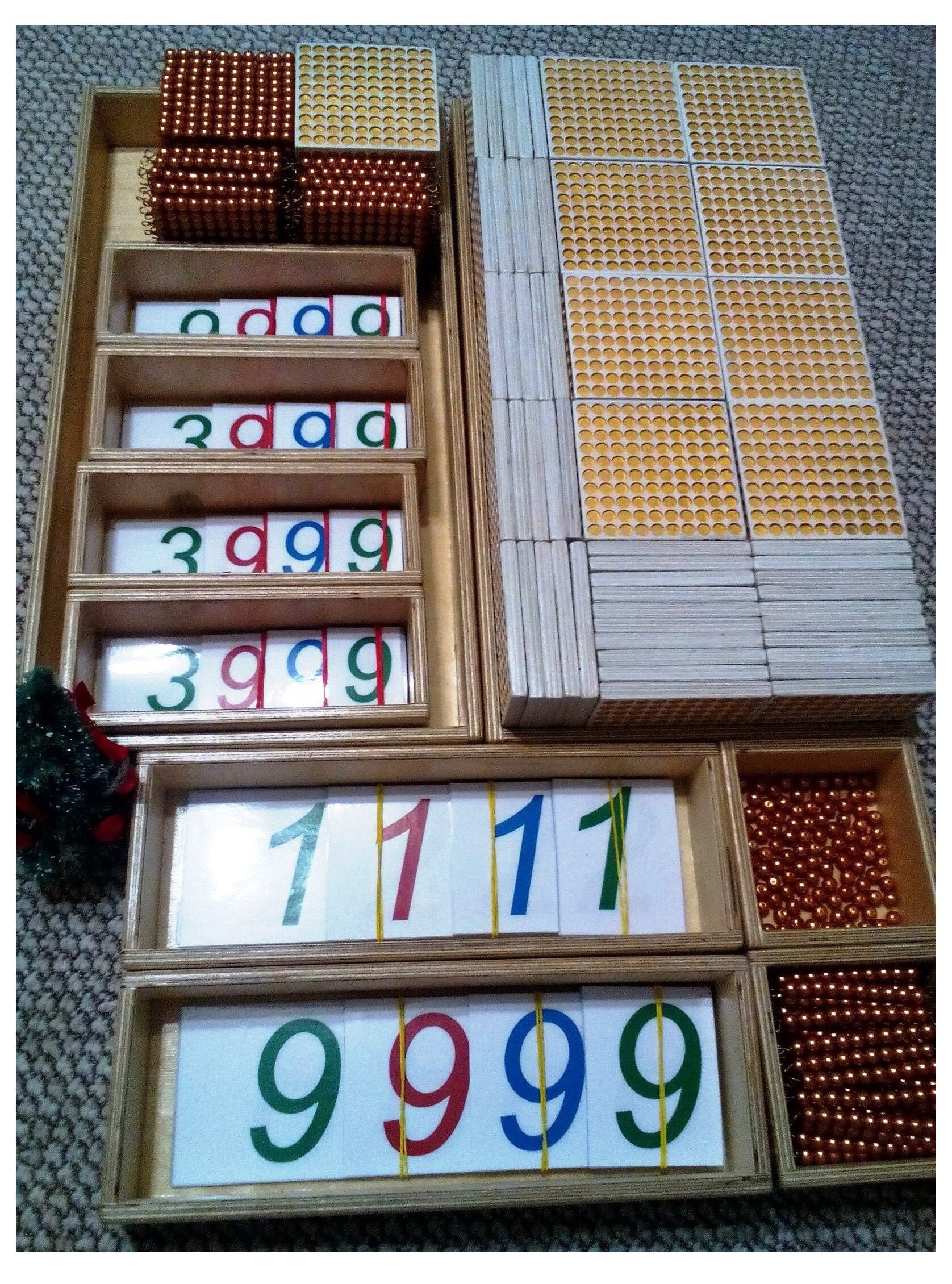 Montessori Golden Beads Bank Game Montessori Math Full Golden | Etsy