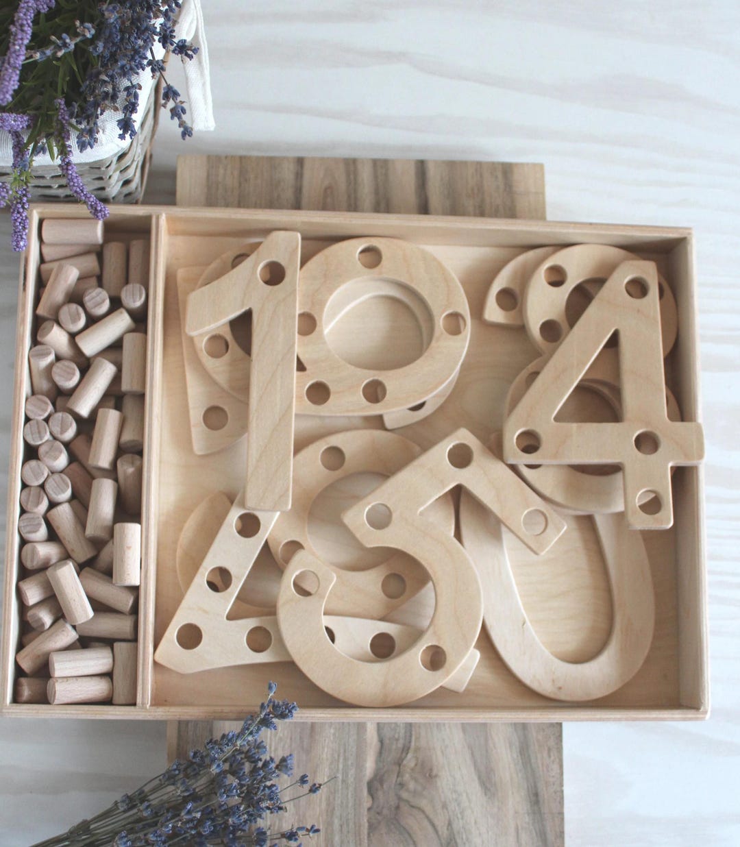 Wooden Number Peg Toy, Montessori Math Toy, Learning Number Toy ...