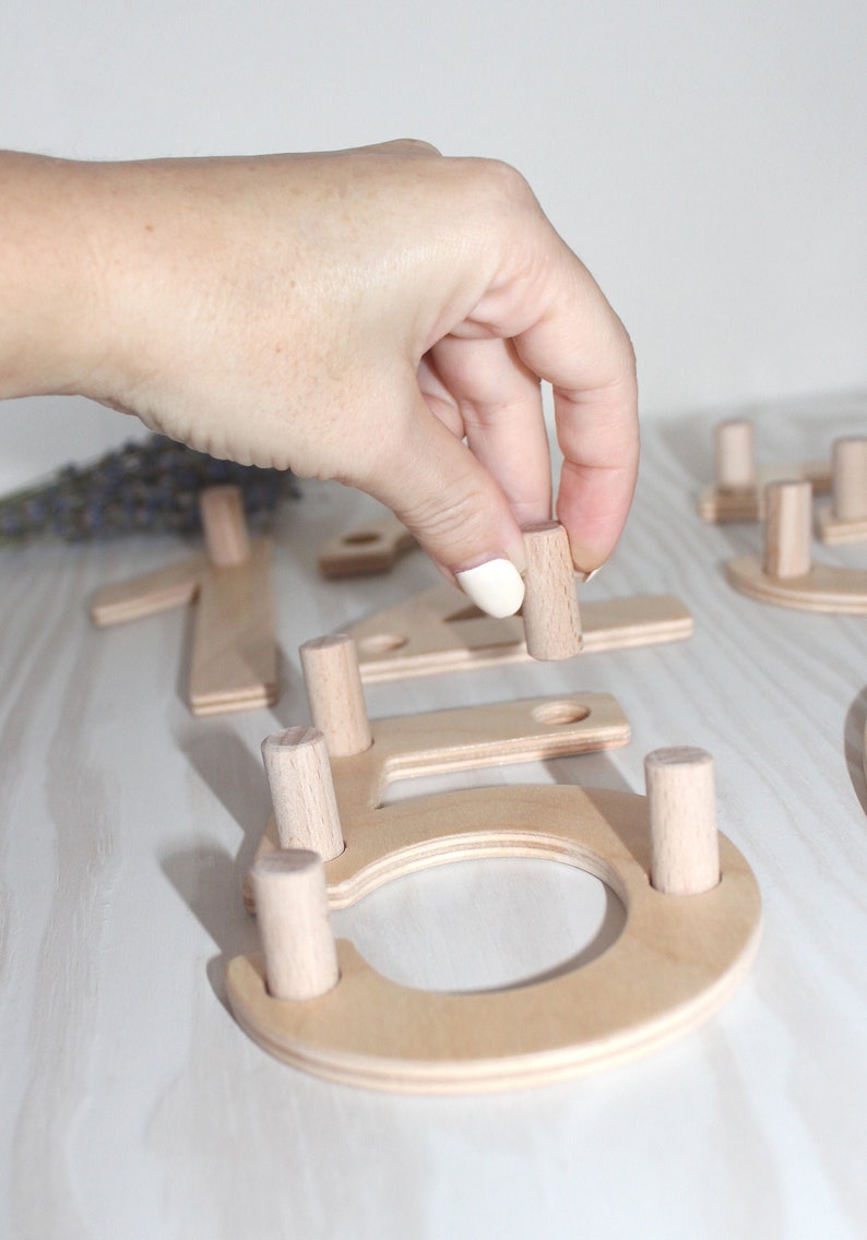 Wooden Numbers Pegs Preschool Montessori Class Home School - Etsy