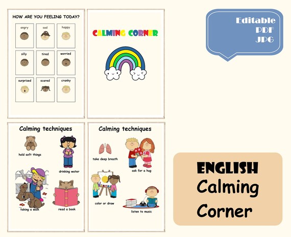 Calm Down Corner Posters Montessori Digital Calming Decor - Etsy