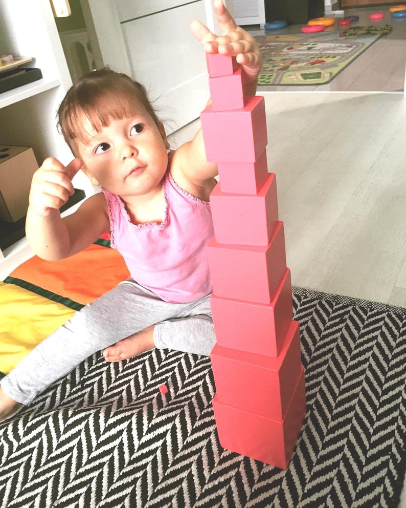 Montessori Pink Tower Montessori Homeschool Preschool - Etsy