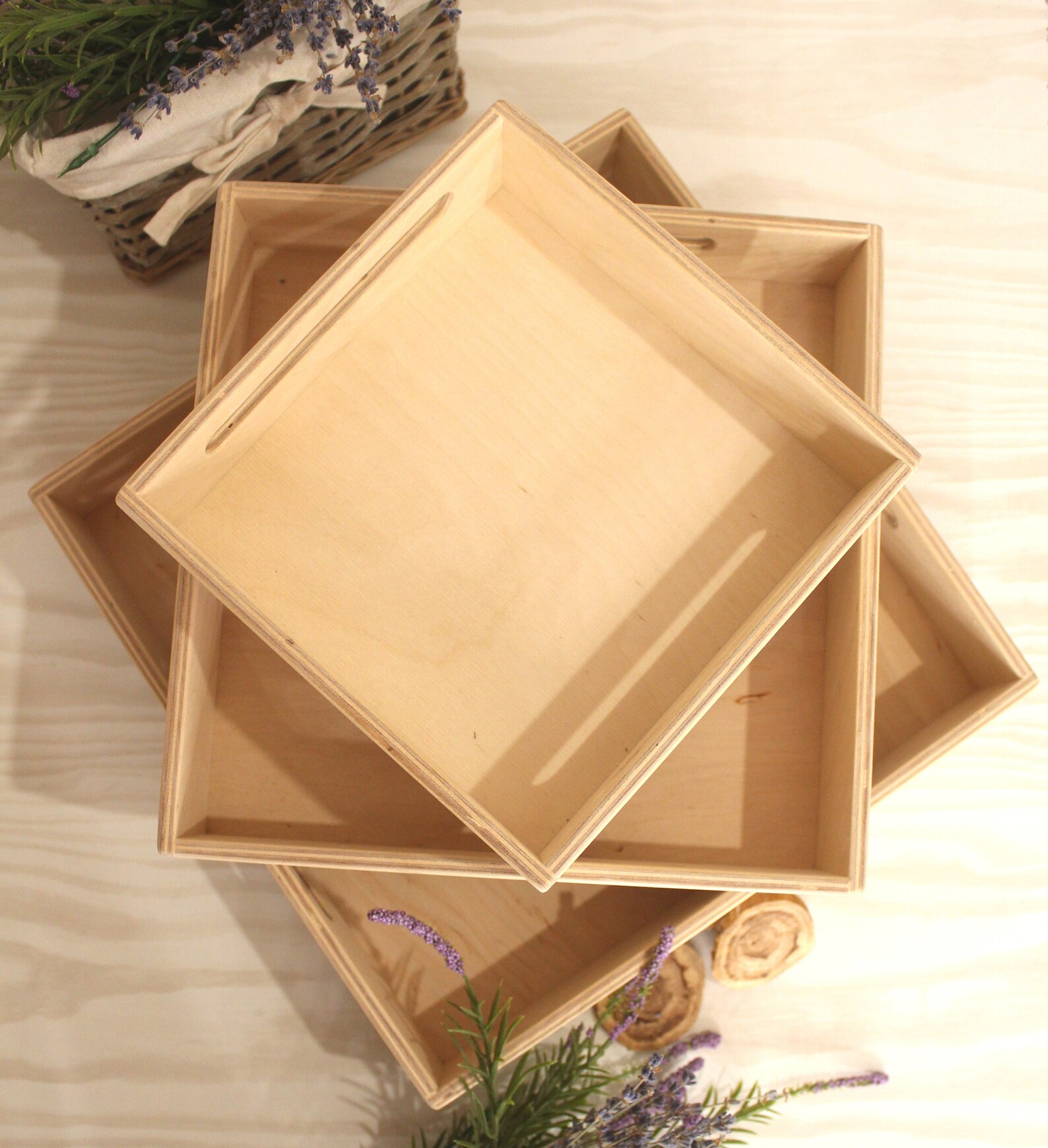 Wooden Square Trays Montessori Tray Set of Square Trays - Etsy