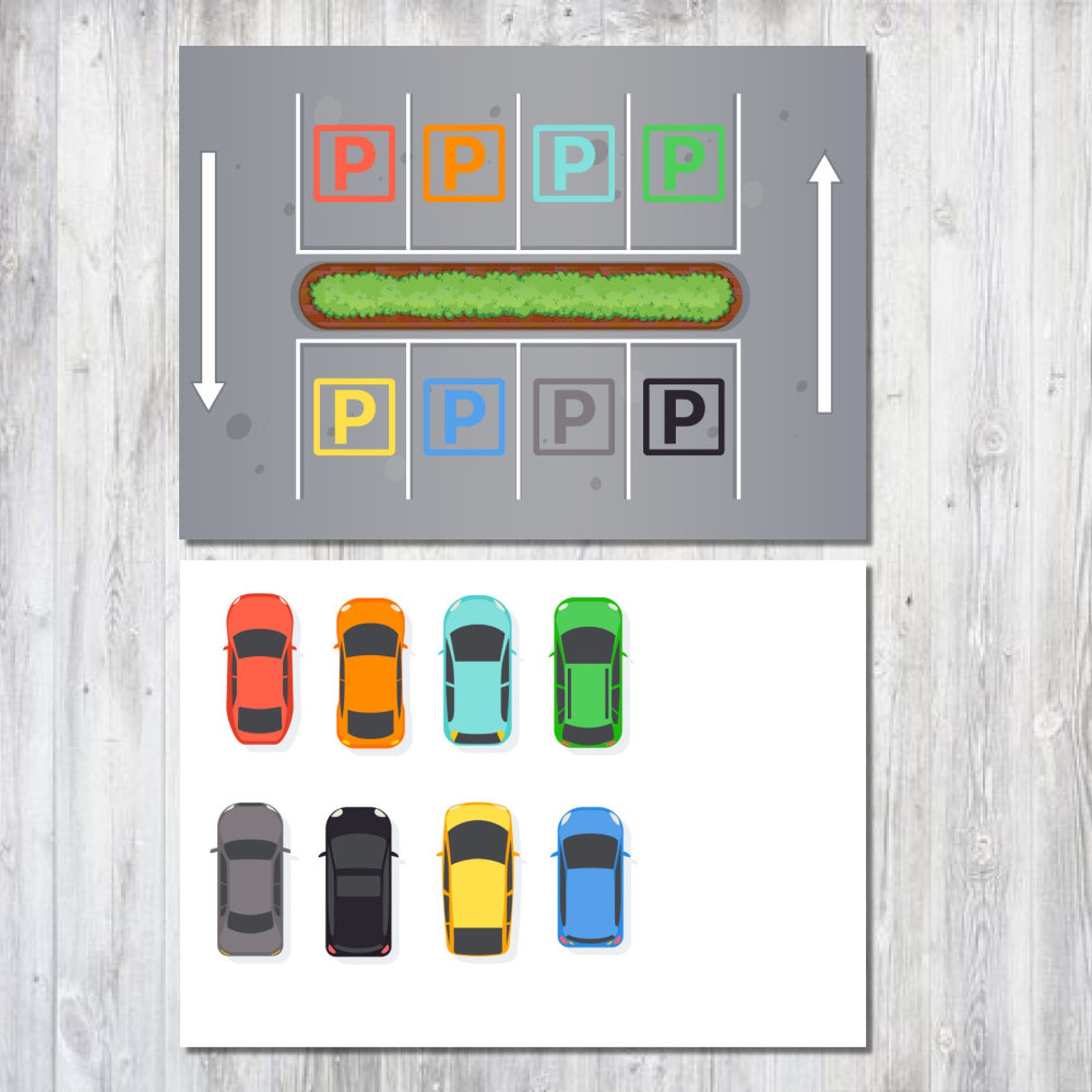 Color Matching Color Sorting Game Montessori Digital Car - Etsy