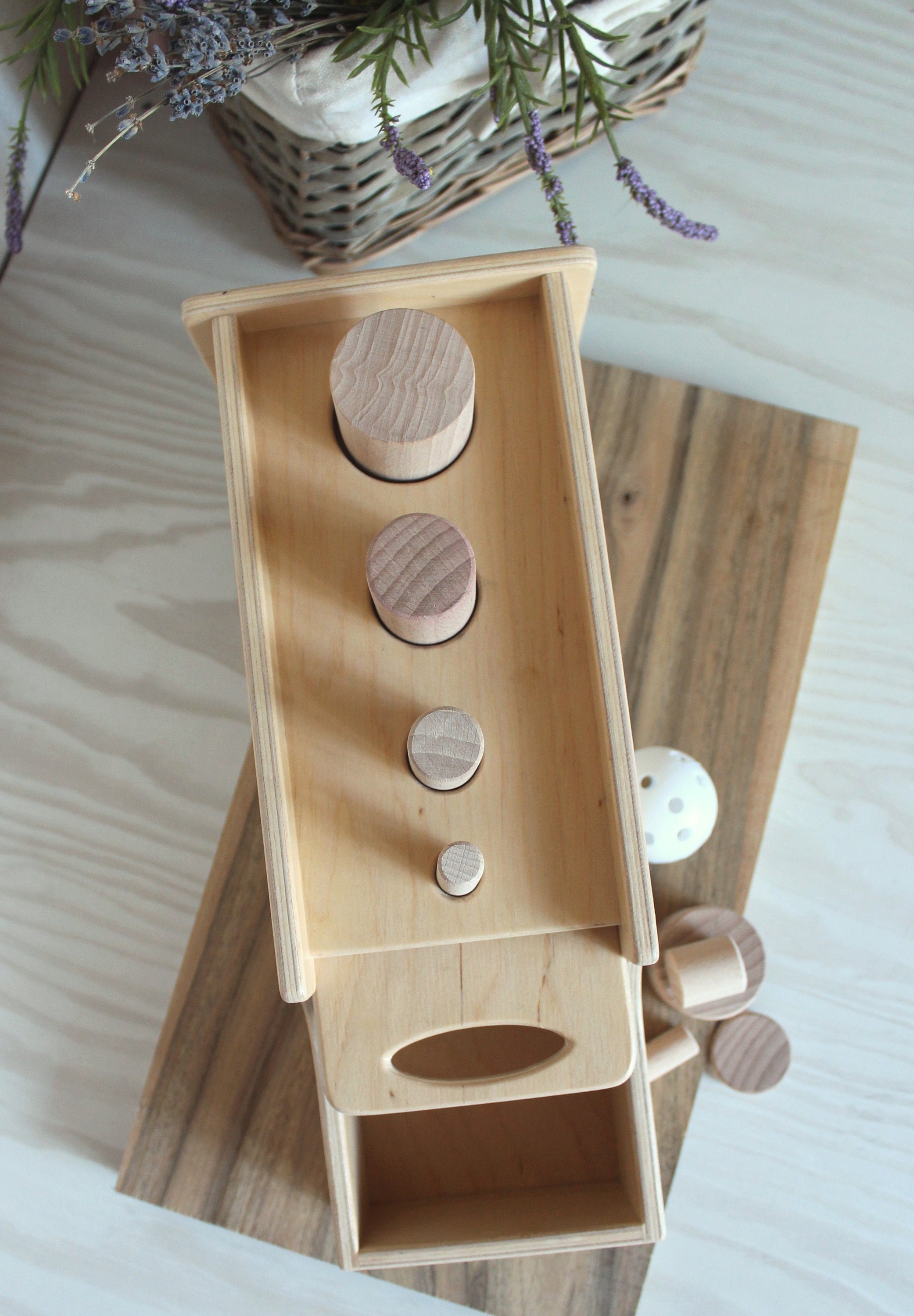 Toys & Games Baby & Toddler Toys Montessori Cylinder post box Wooden ...