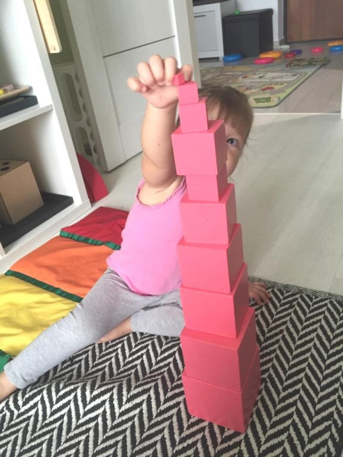 Montessori Pink Tower Montessori Homeschool Preschool - Etsy