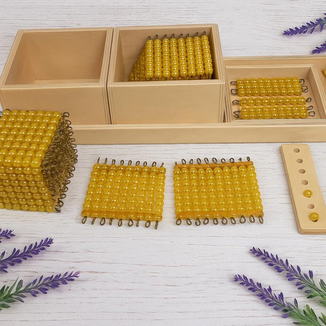 Montessori Golden Beads, Montessori Toy, Montessori Golden Mat ...