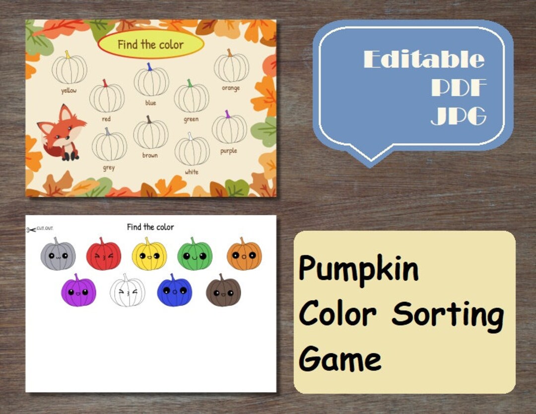 Pumpkin Color Sorting Game, Color Matching, Fall Busy Book Montessori ...
