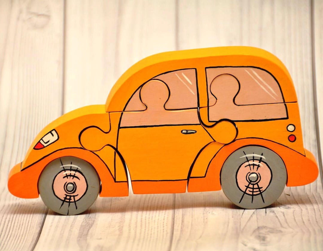 Car Wooden Puzzle, Car Wooden Toy, Montessori Toys, Waldorf Puzzle ...