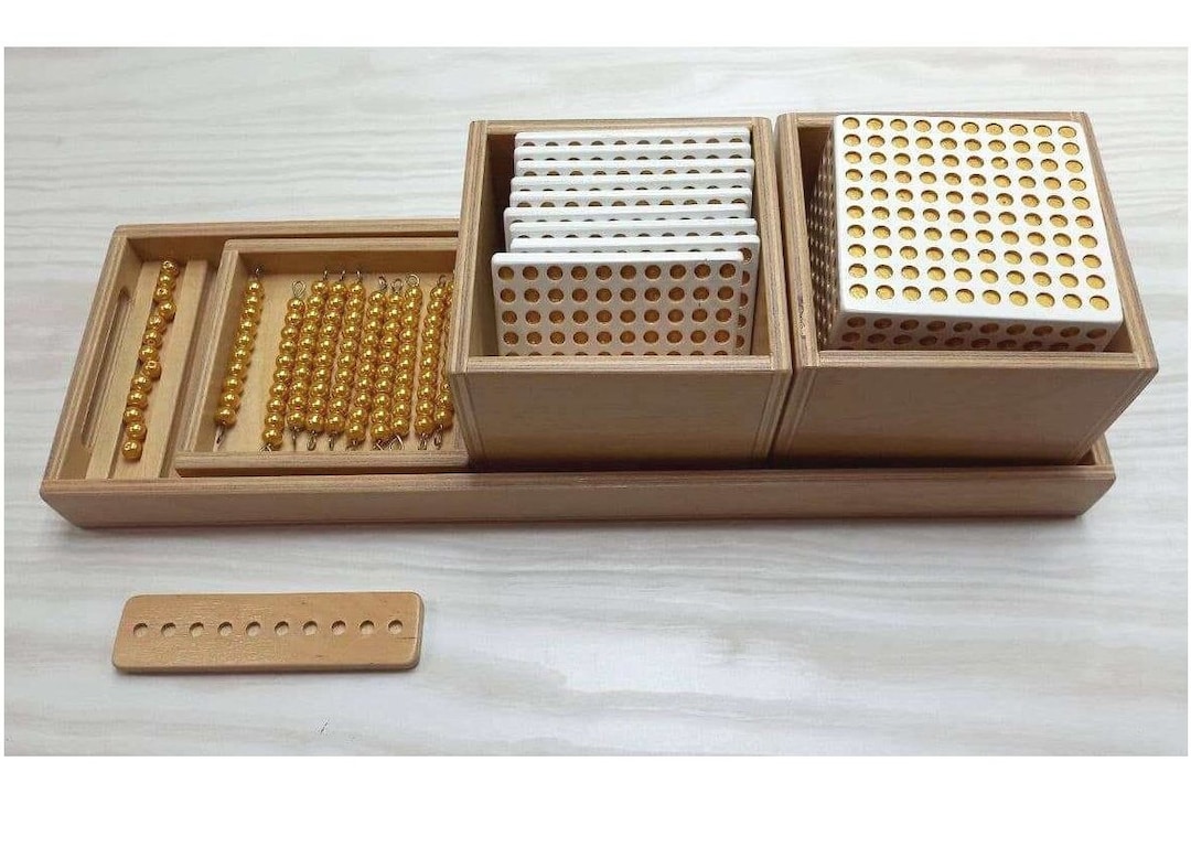 Montessori Math, Golden Bead Material, Golden Beads Montessori ...