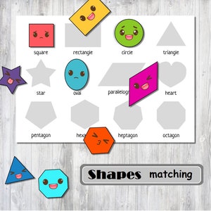 Shapes Matching Game, Shape Matching Activity for Toddlers, Learning ...
