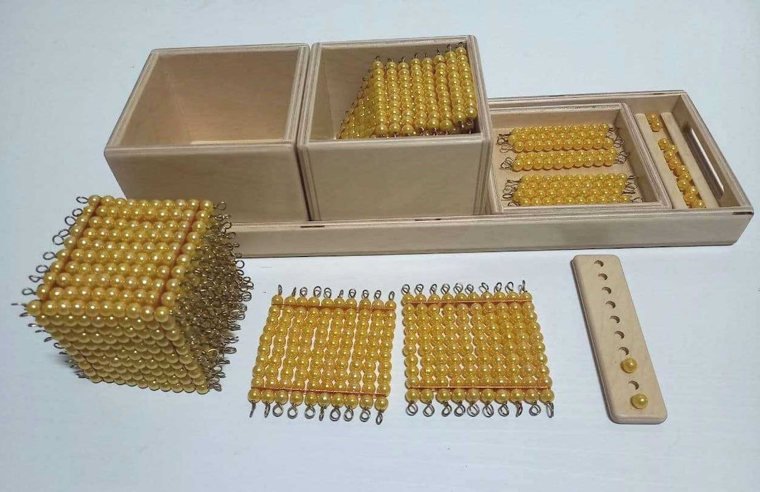 Montessori Golden Beads, Montessori Toy, Montessori Golden Mat ...