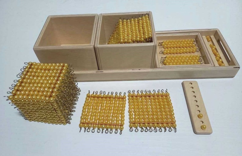 Montessori Golden Beads Montessori Toy Montessori Golden Mat - Etsy