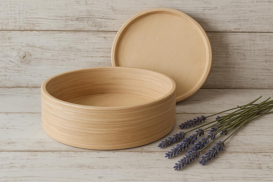 Round Storage Box With Lid, Wooden Box With Lid, Wood Round Box, Wood ...