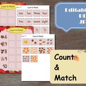 Count and Match, Preschool Activity Printable, Counting Activity ...