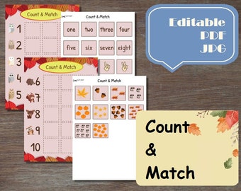 Count and Match Preschool Activity, Printable Counting Activity ...