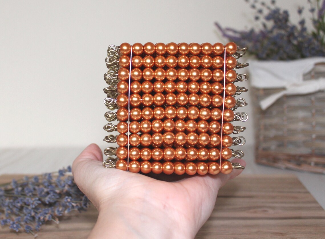 Montessori Golden Beads, Cube of 1000, Thousand Cube Montessori Golden ...