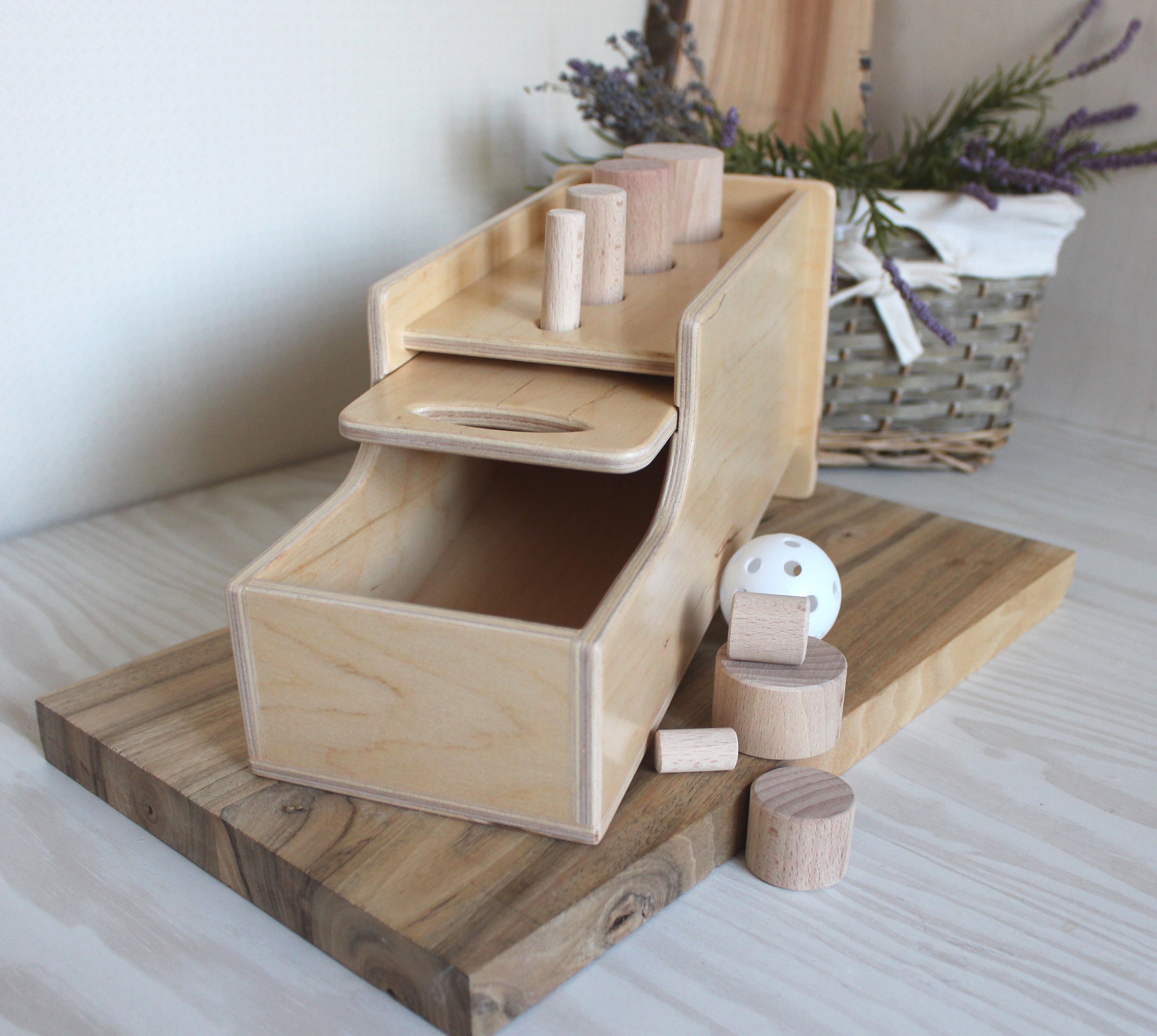 Toys & Games Baby & Toddler Toys Montessori Cylinder post box Wooden ...