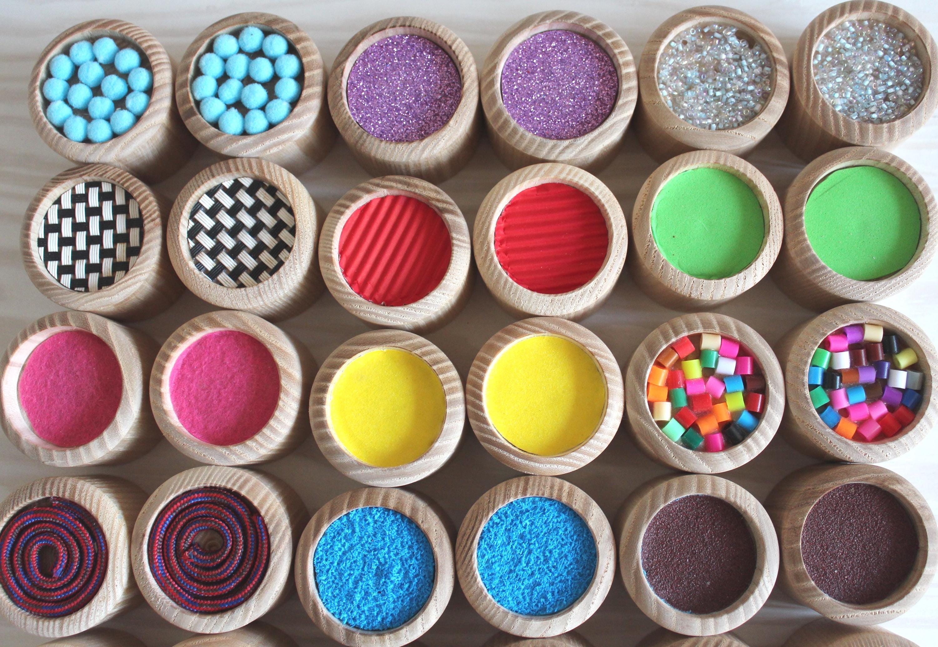 Wooden Sensory Match Game, Wooden Touch & Match Board, Montessori Toy ...