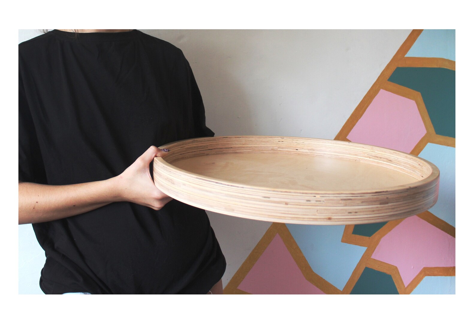 Round Wood Ottoman Tray Montessori Tray Outdoor Tray Wooden - Etsy