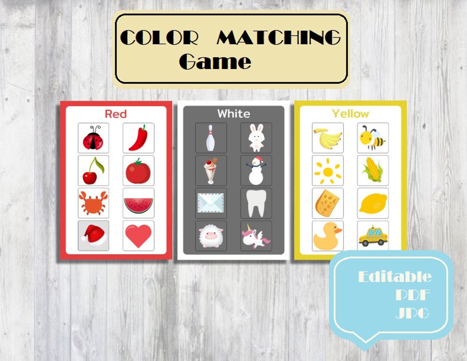 Color Matching Game, Color Sorting Game, Montessori Digital, Preschool ...