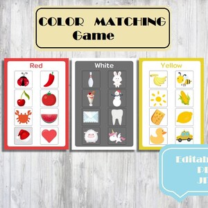 Color Matching Game, Color Sorting Game, Montessori Digital, Preschool ...