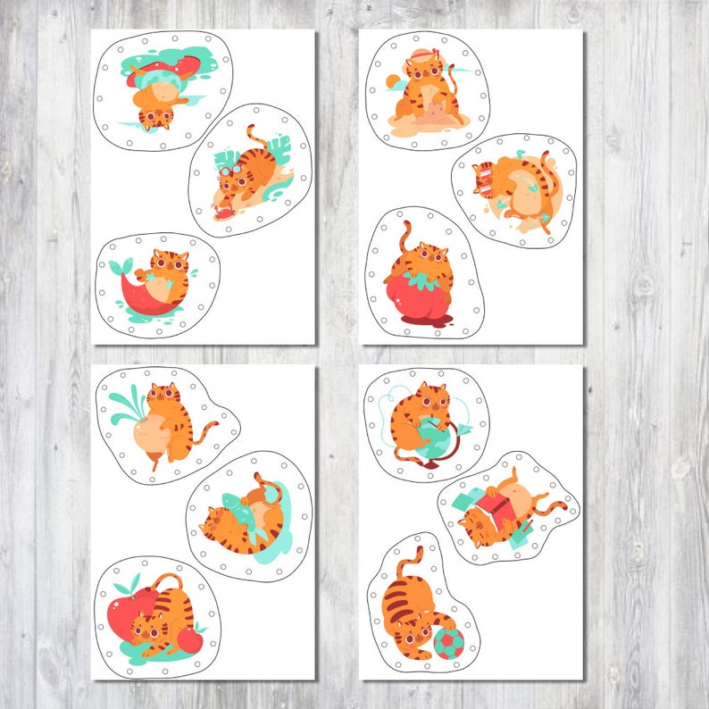 Lacing Cards Printable Fine Motor Skill Tying Toy for - Etsy