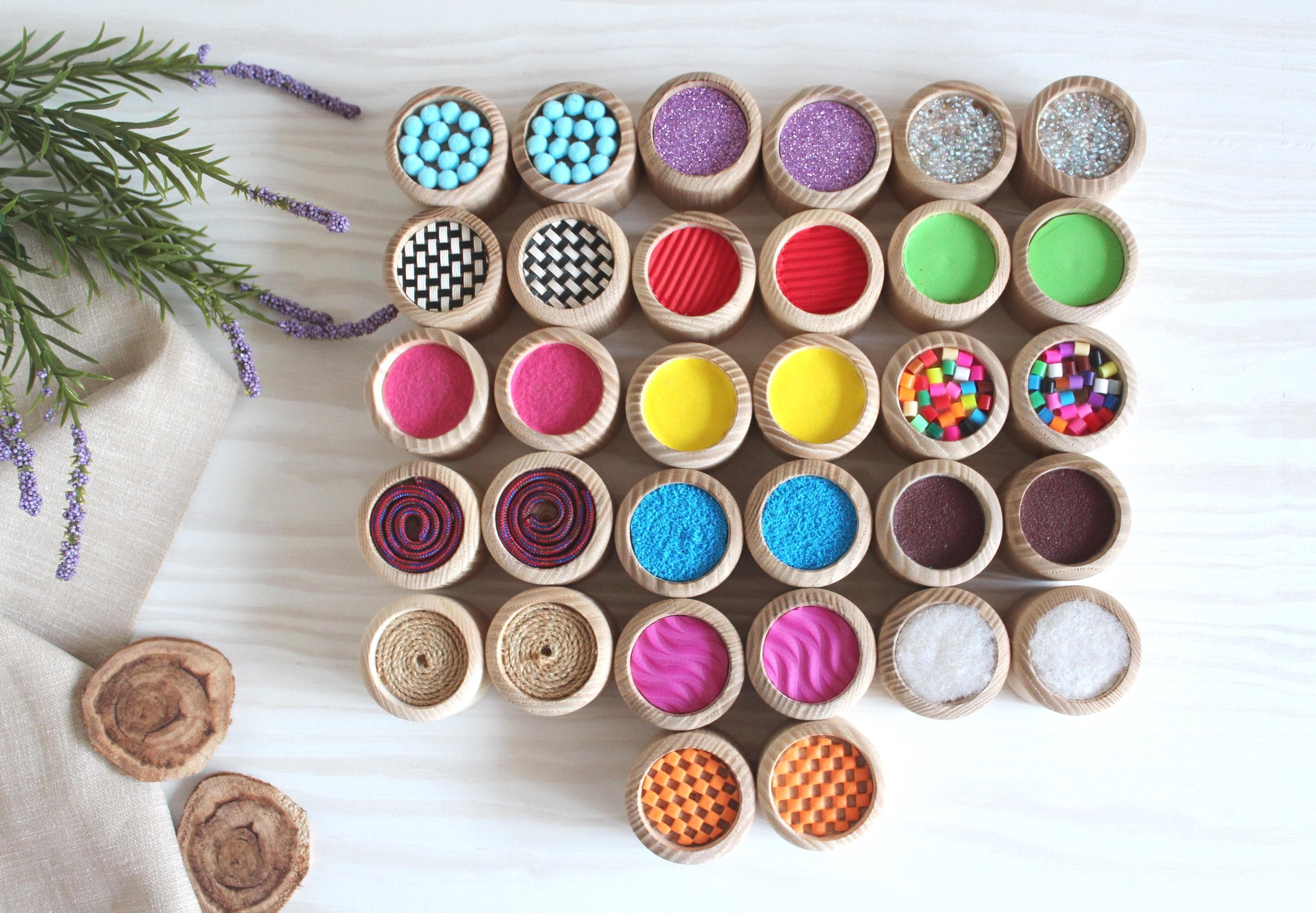 Wooden Sensory Match Game, Wooden Touch & Match Board, Montessori Toy ...