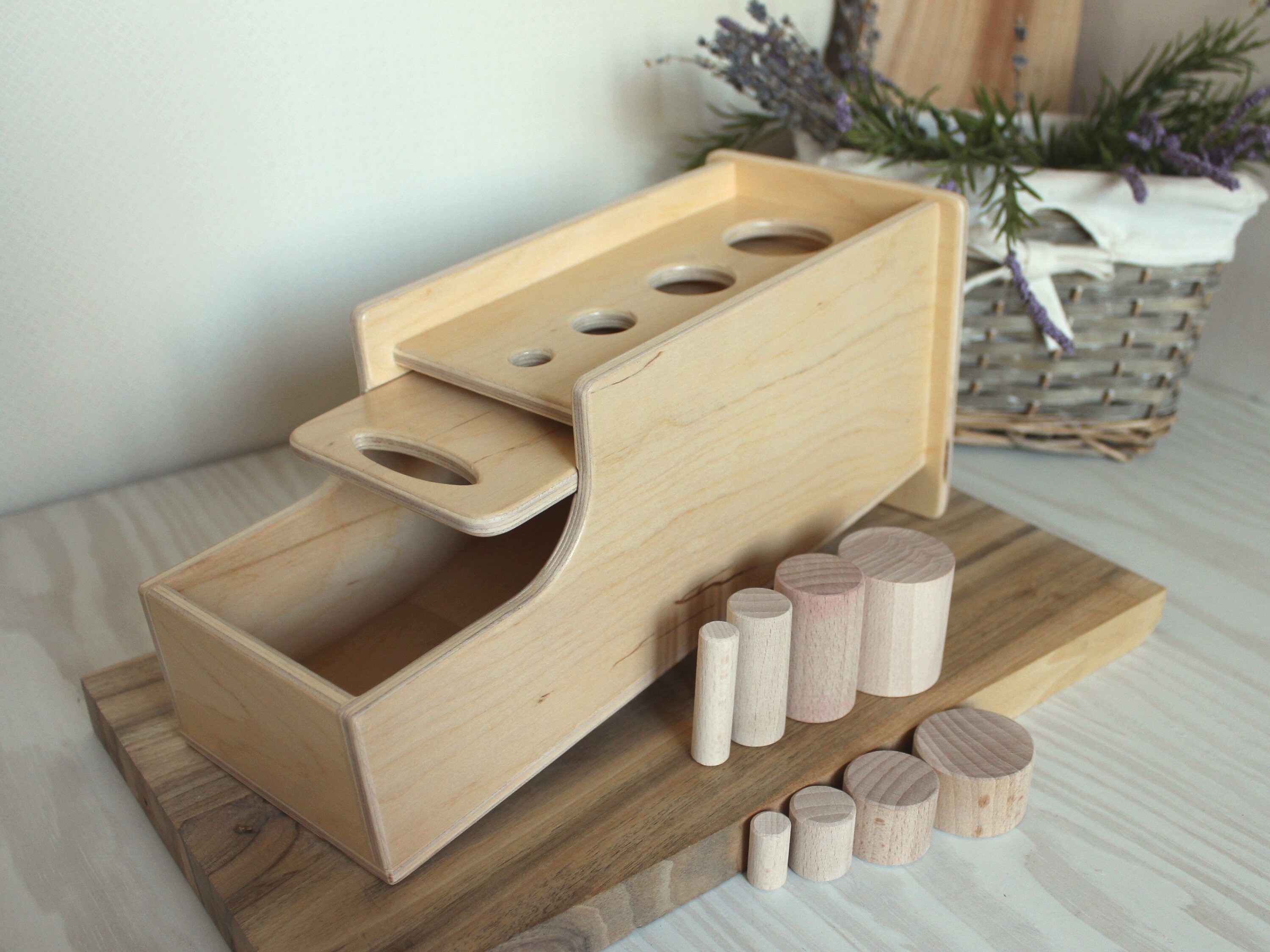 Montessori Cylinder Post Box Montessori Toys Wooden Toddler - Etsy