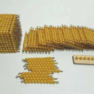 Montessori Golden Beads, Montessori Toy, Montessori Golden Mat ...