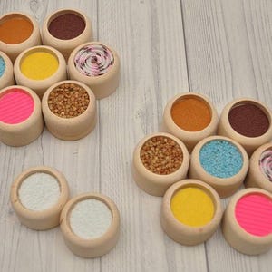 Wooden Sensory Match Game, Wooden Touch & Match Board, Montessori Toy ...