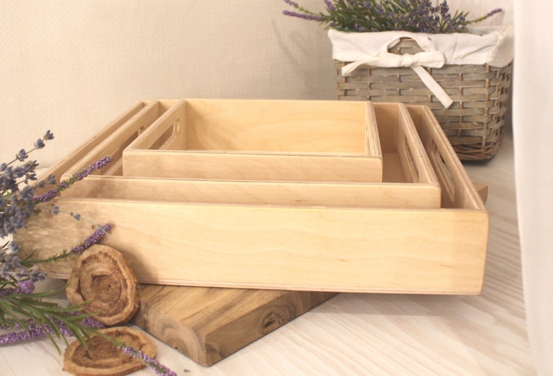 Wooden Square Trays Montessori Tray Set of Square Trays - Etsy