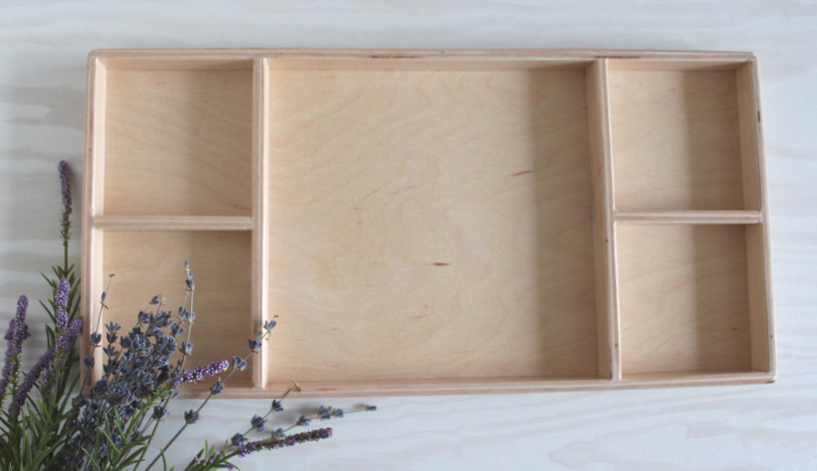 Wood Tray With Dividers, Tinker Tray, Sorting Tray, Partition Box Tray ...