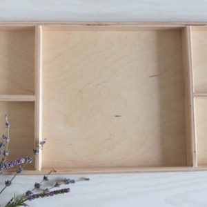 Wood Tray With Dividers, Tinker Tray, Sorting Tray, Partition Box Tray ...