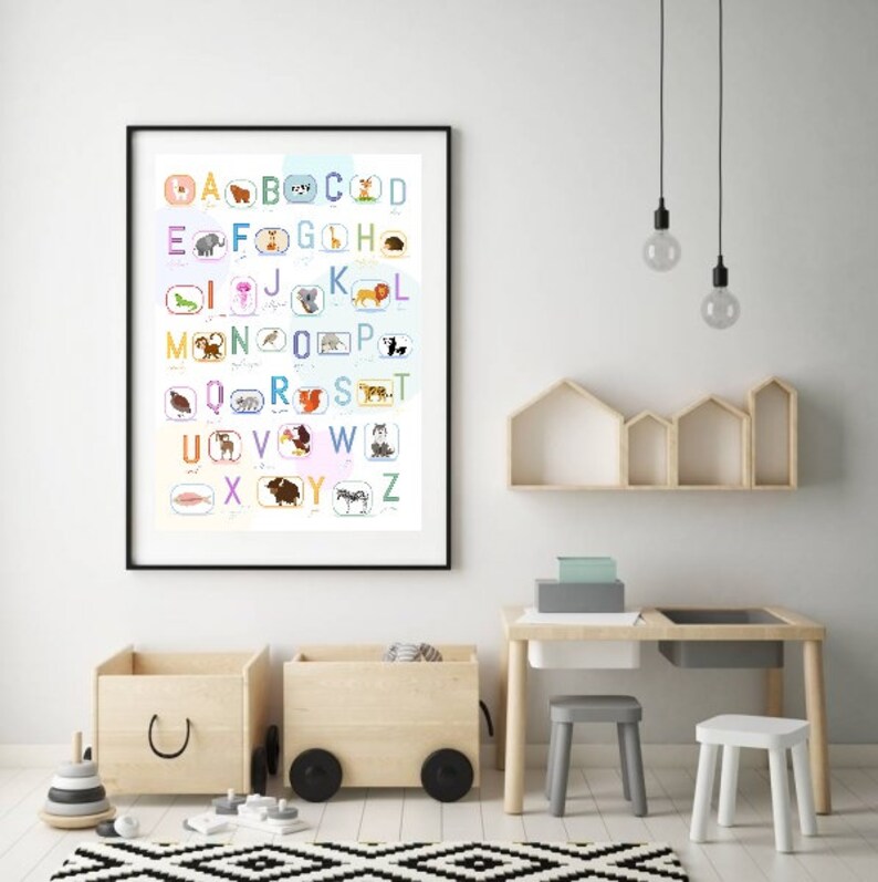 Printable Alphabet English Alphabet Alphabet Poster Animal - Etsy