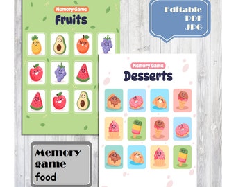 Fruit Matching Game Printable, Matching Card Game, Memory Game ...