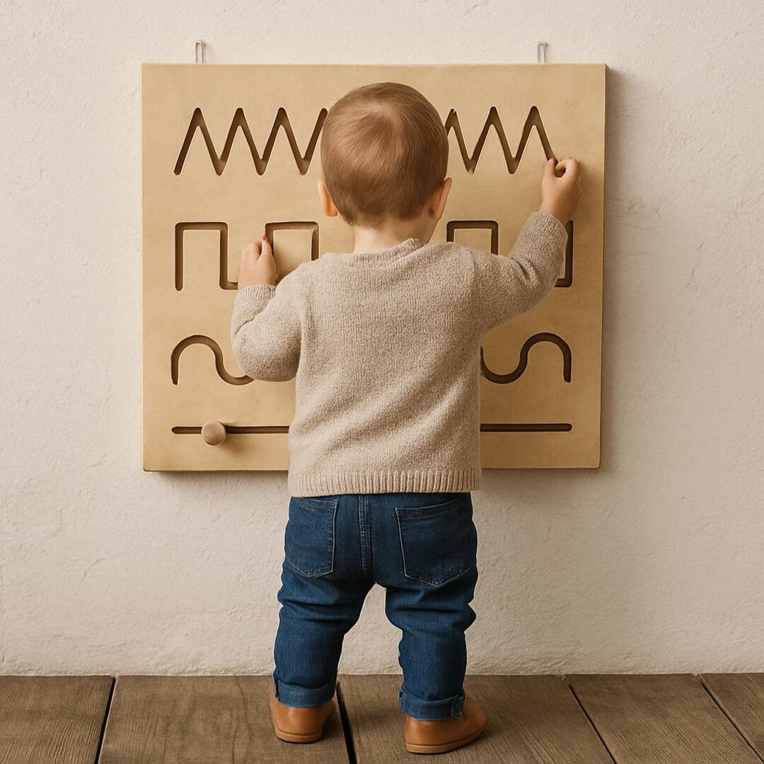 Sensory Wall Panel, Tracing Busy Board, Montessori Board, First ...