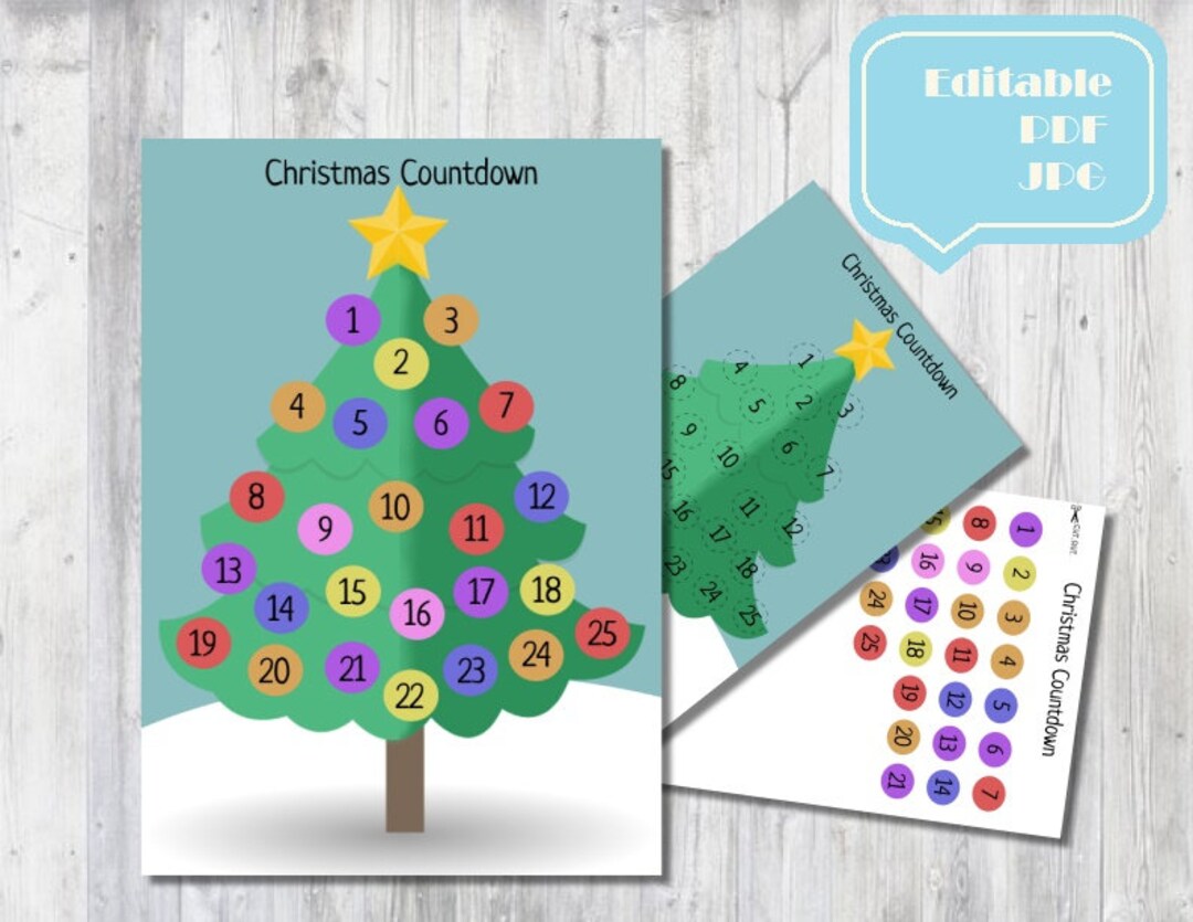 Christmas Countdown Digital, Montessori Digital, Christmas Tree Advent ...