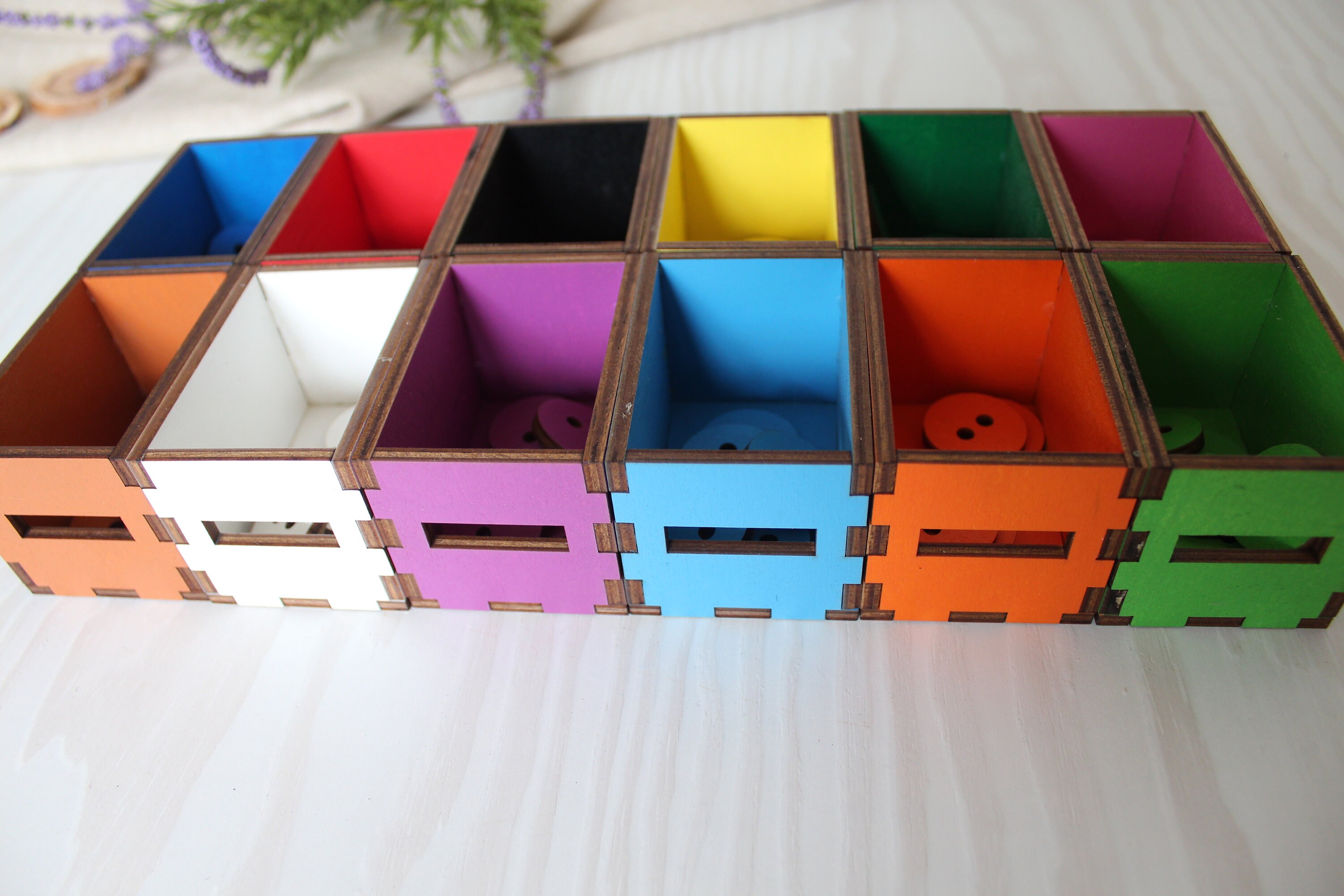 Rainbow Sorting Boxes Montessori Toys Gift for Baby | Etsy