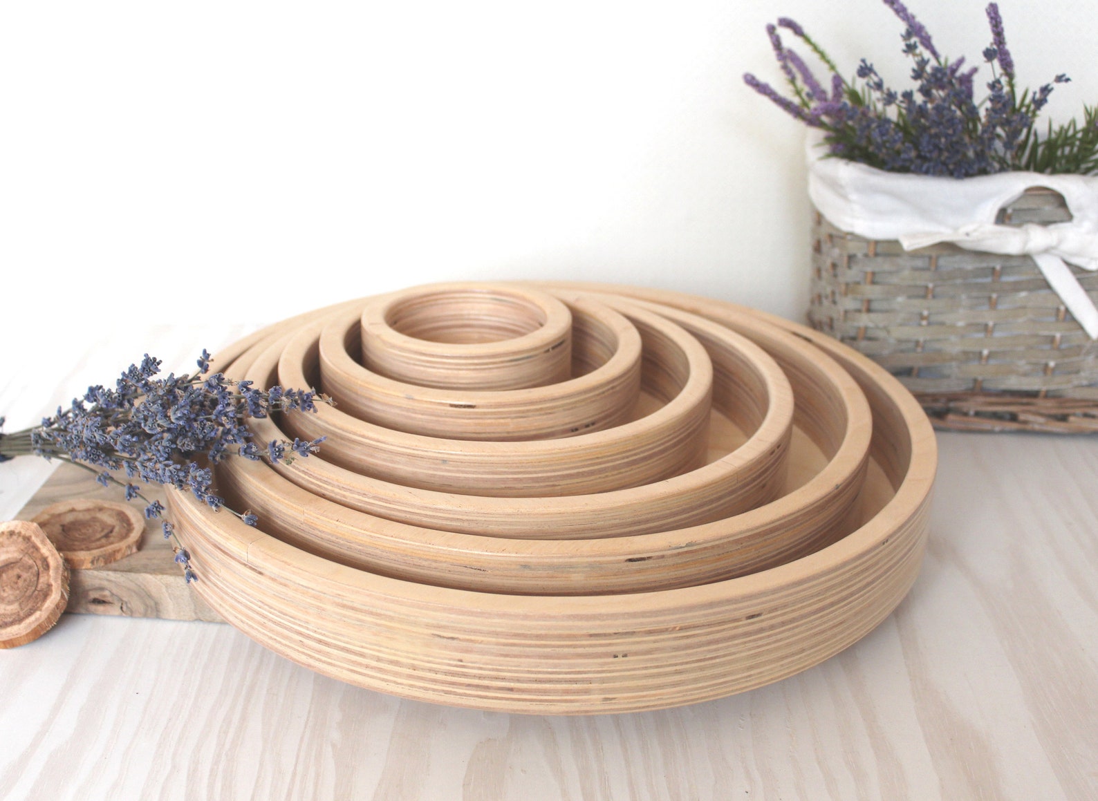 Wooden Round Tray Montessori Tray Outdoor Sorting Tray Wooden - Etsy