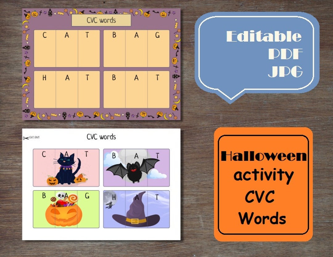 Halloween Activity, CVC Words, Halloween Busy Book, Halloween Kids ...