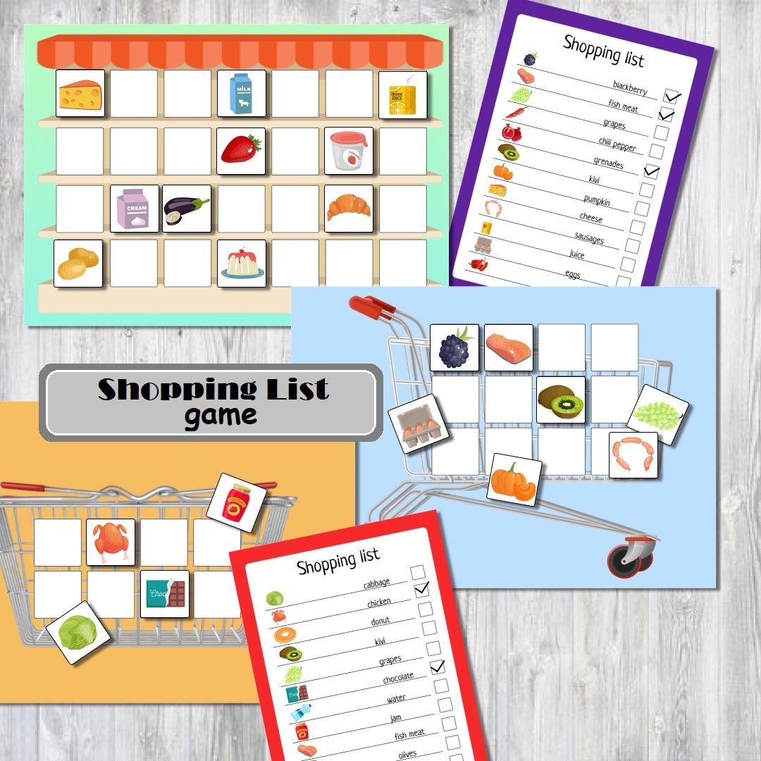 Shopping List Game, Pretend Play, Educational Homeschool Activity, Busy ...