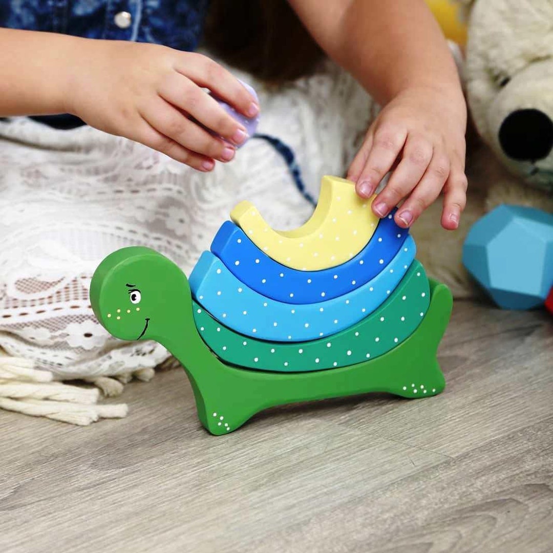 Wooden Stacking Balance Toy, Turtle Toy Wooden Toys Gift for Kids ...