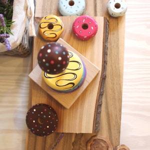 Wooden Stacking Pyramid Donut Stacker Ring Stacker Toddlers 1st ...